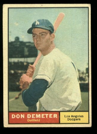 1961 Topps #23 Don Demeter Los Angeles Dodgers baseball card