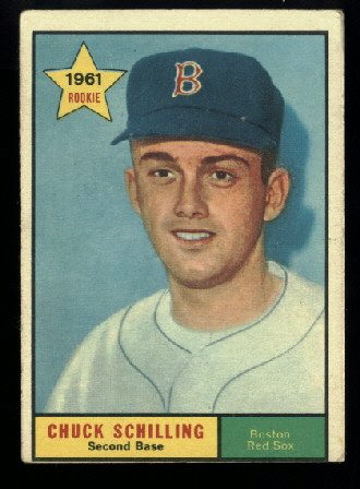 1961 Topps #499 Chuck Schilling RC Boston Red Sox rookie baseball card