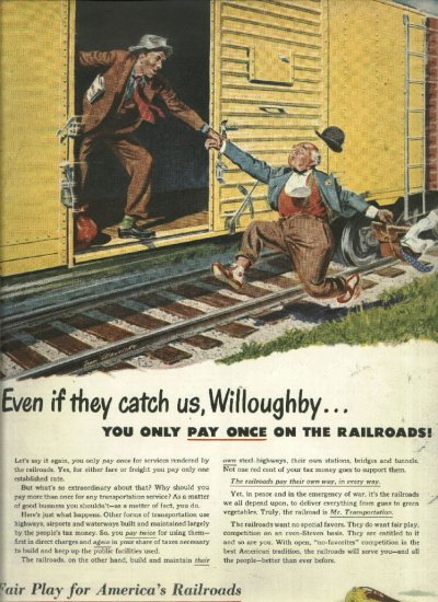 1950 American Railway Car Institute Hobo's catching train