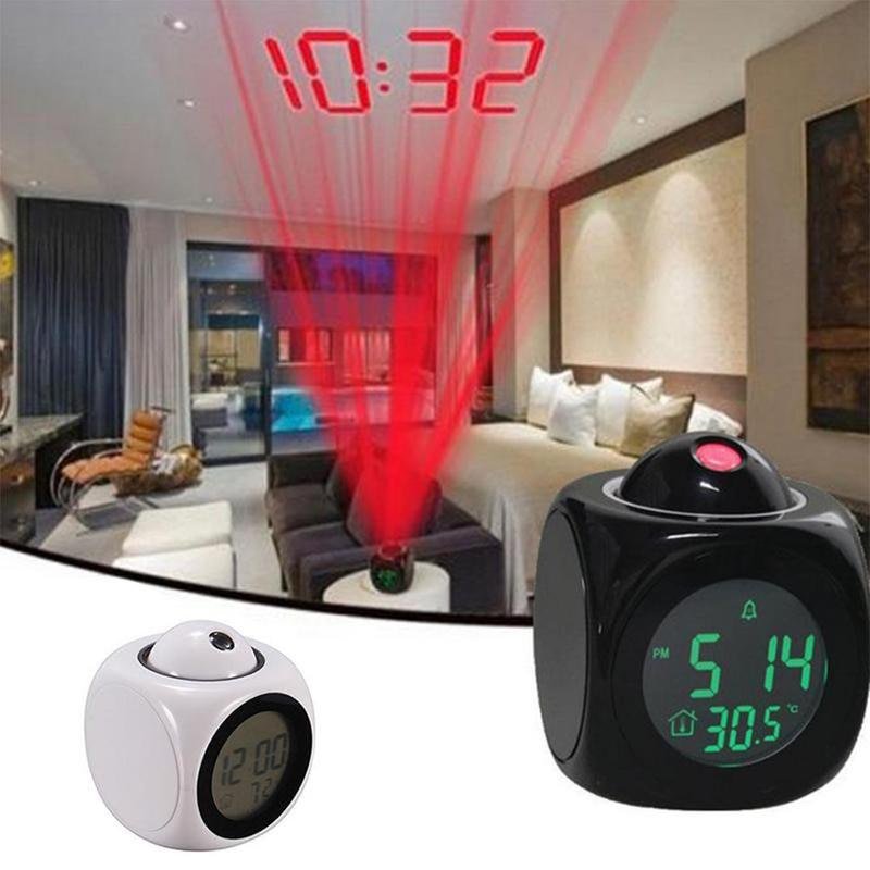 Multi-function Wall Ceiling Projection Alarm Clock Talking Report ...