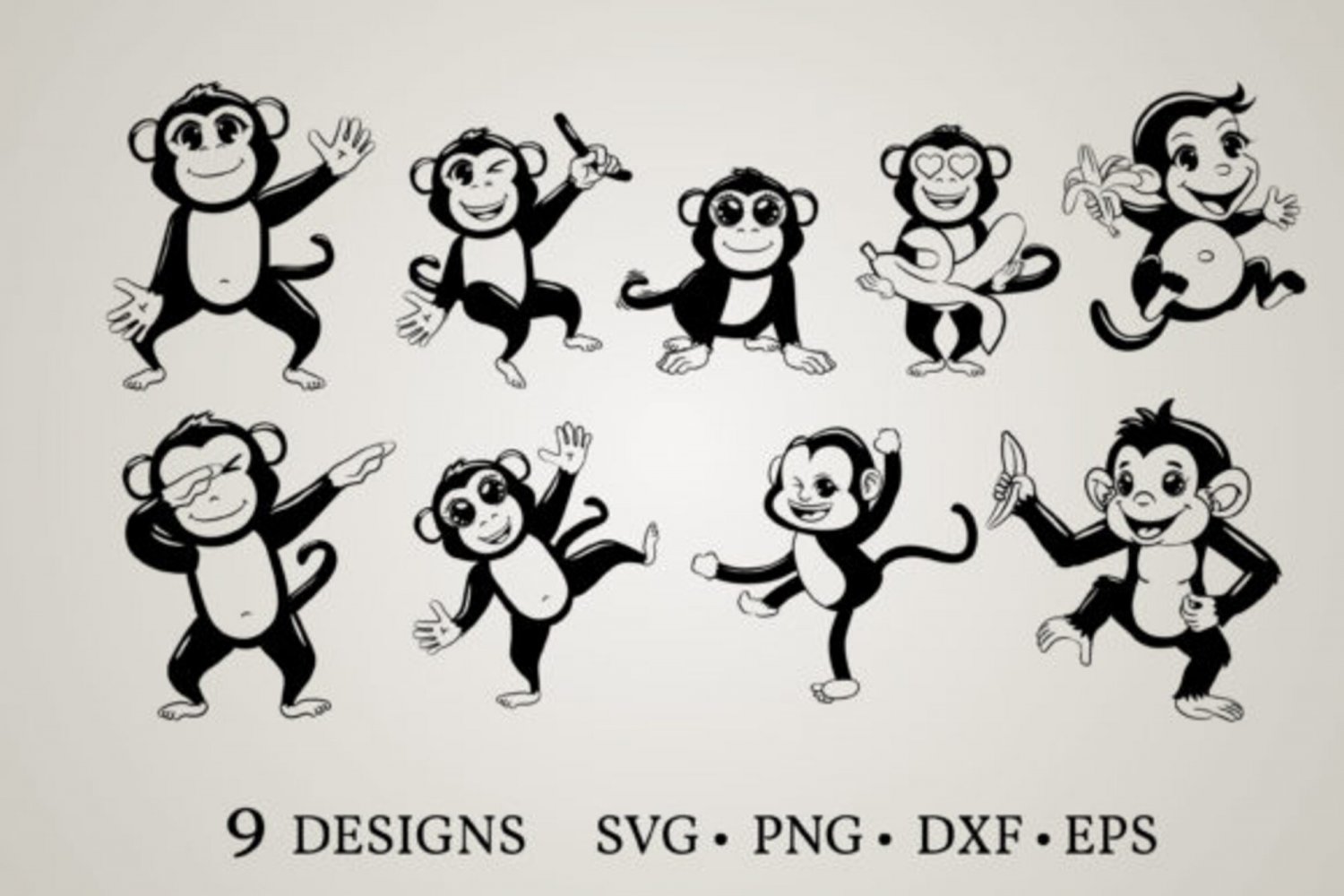 HUGE Bundle Monkey-Monkey-Clipart Graphic Desing T-shirt in SVG EPS PNG ...