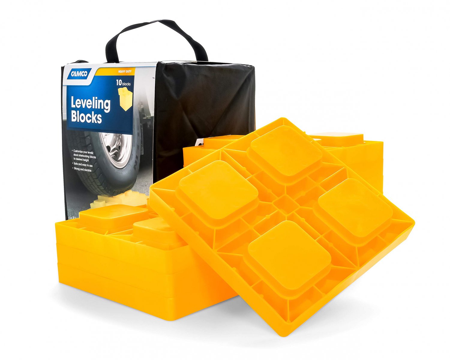 10 Pack Heavy Duty Leveling Blocks Interlocking Durable For RVs Campers ...