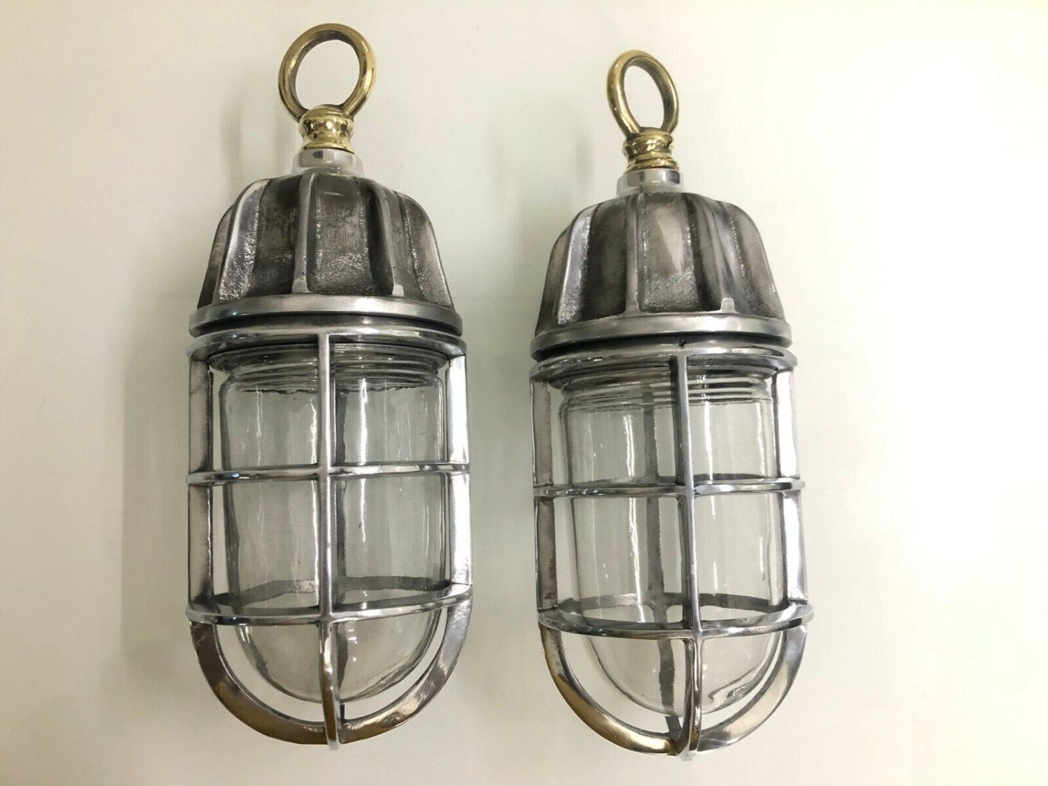 REPLICA ANTIQUE MARINE ALUMINIUM CEILING HANGING SHIP LIGHT BRASS HOOK ...