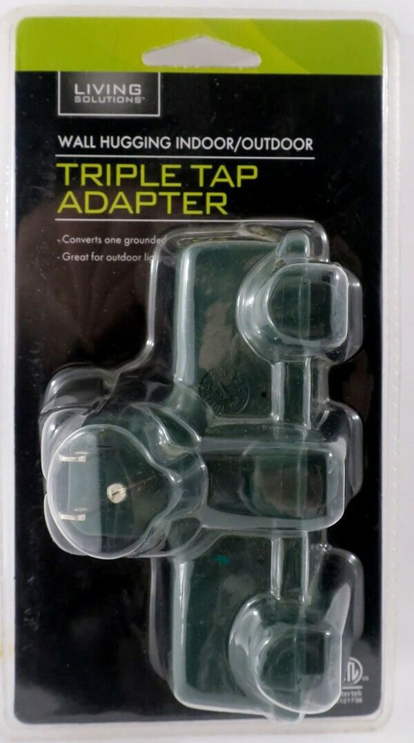 Wall Hugging Indoor Outdoor Triple Tap Adapter Living Solutions