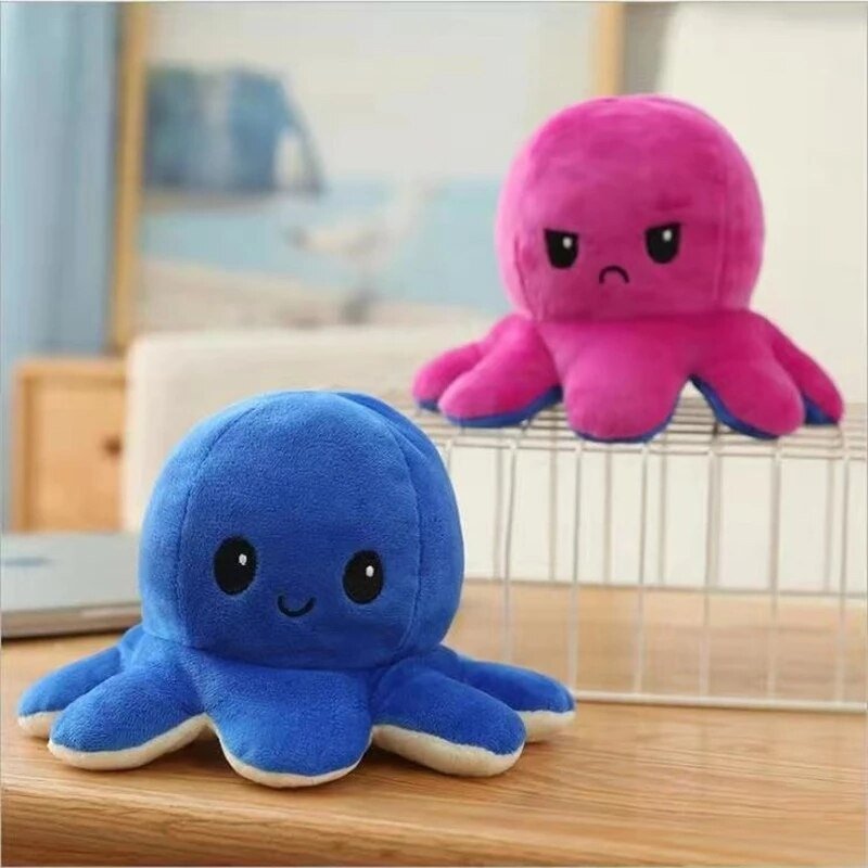 Reversible Octopus Mood Plushy Double Side peluche Plush Toy Animal ...