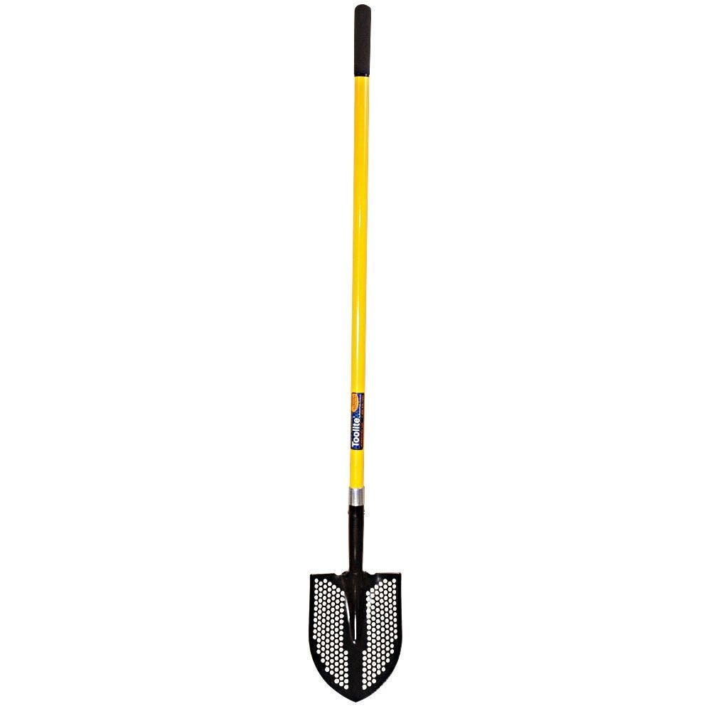 Toolite Round Point Shovel with Perforated Blade and 48in Fiberglass Handle