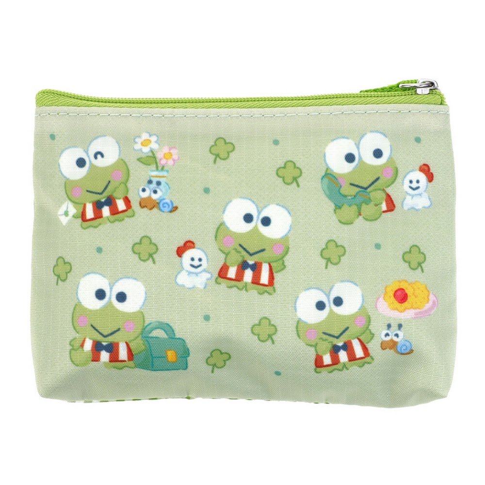Sanrio Kerokerokeroppi Two-Zip Pouch bag coin purse cards case Frog