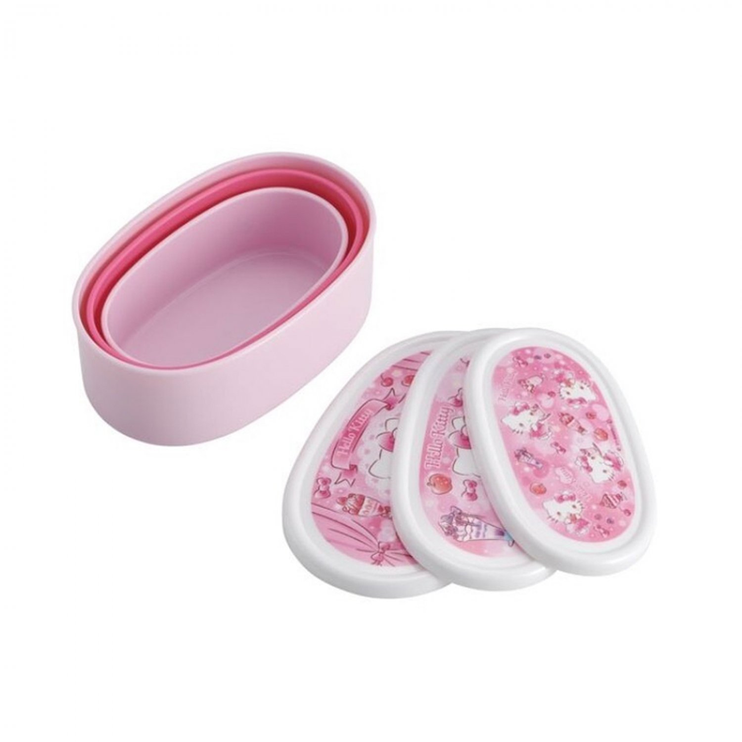 Japan Hello Kitty Bento Food Container Lunch Box 3 Pcs Set lunchbox