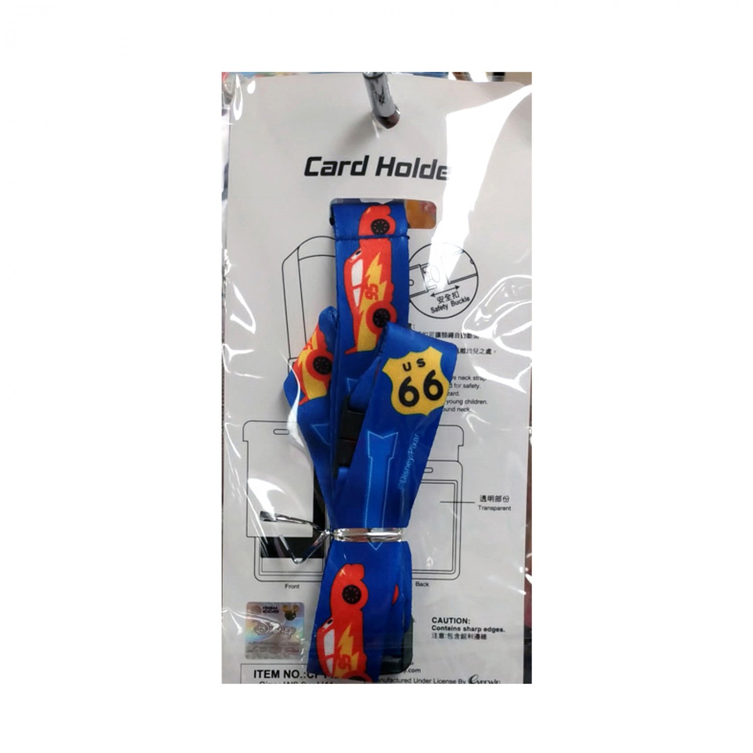 Disney Pixar Cars Card Holder ID Tag Lanyard School Work Bus Pass ID ...