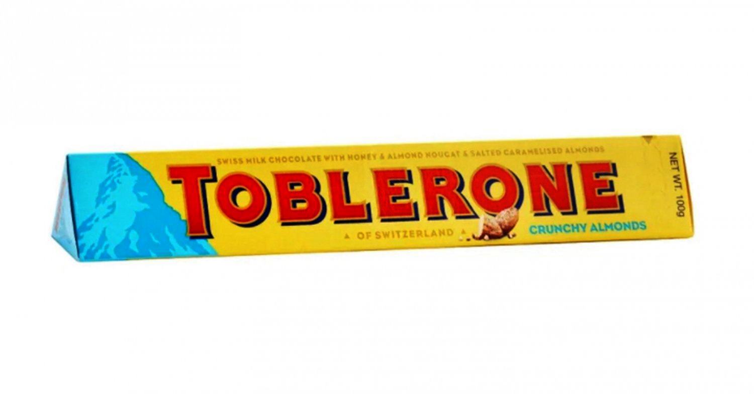 Toblerone Milk Chocolate Bar with Crunchy Salted Caramelized Almonds ...