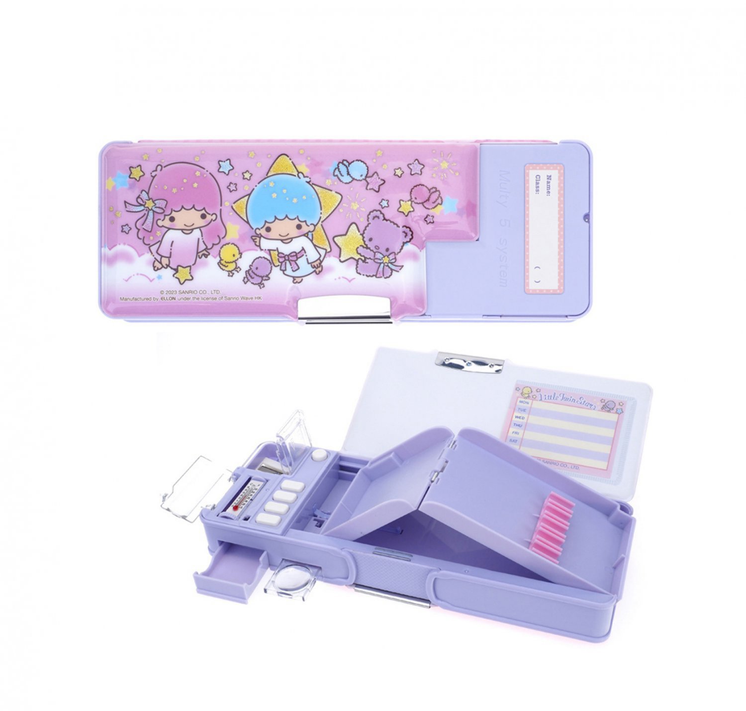 Sanrio Little Twin Stars Magic Pencil Case Multi-function Box Set Back ...
