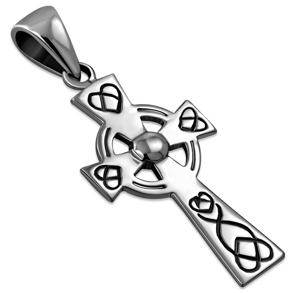 Small Celtic Trinity Knot Cross Silver Pendant, Solid Silver, pn165