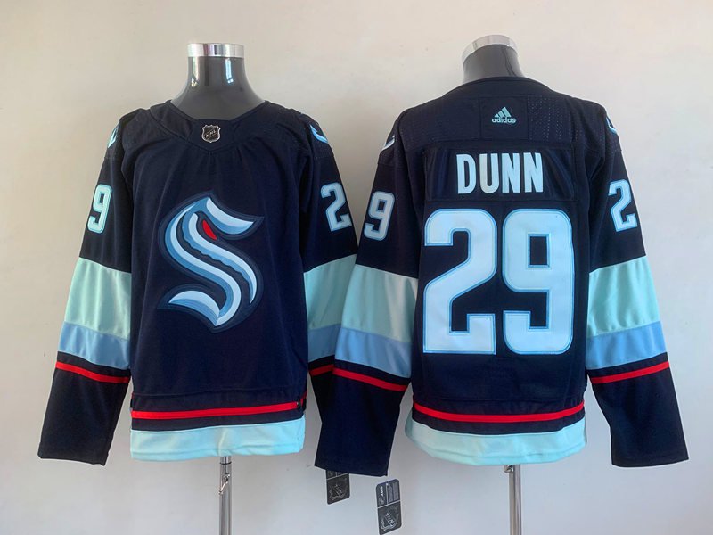 Seattle Kraken #29 Vince Dunn Home Navy Authentic Stitched Hockey Jersey