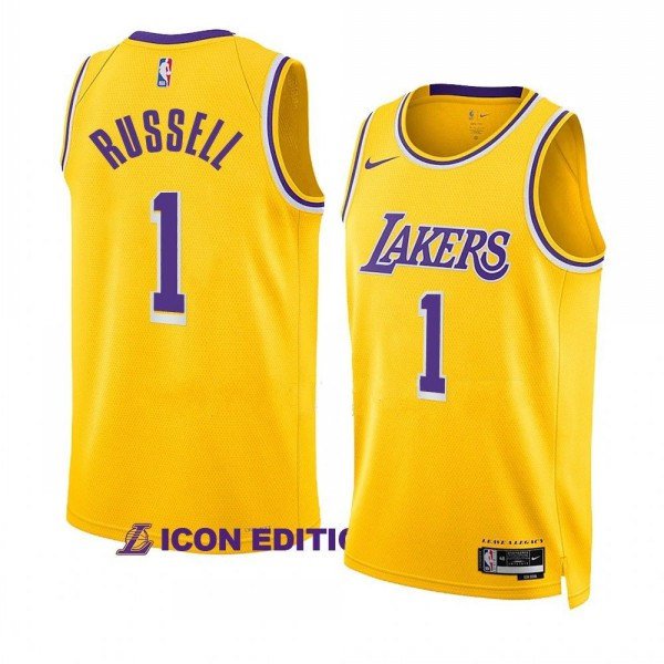 Los Angeles Lakers #1 D’Angelo Russell Yellow Icon Edition Swingman ...
