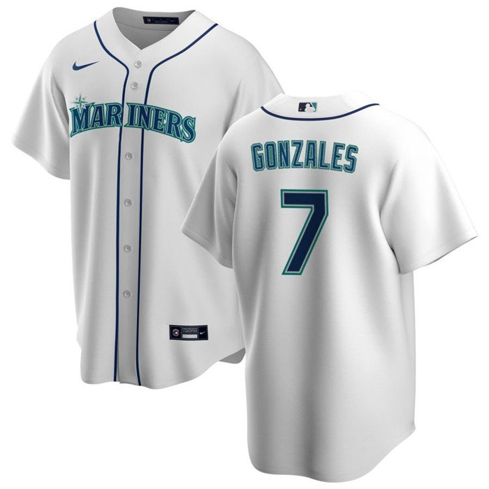 Seattle Mariners #7 Marco Gonzales White Stitched Baseball Jersey