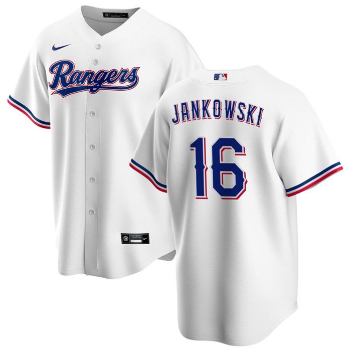 Texas Rangers #16 Travis Jankowski White Stitched Baseball Jersey