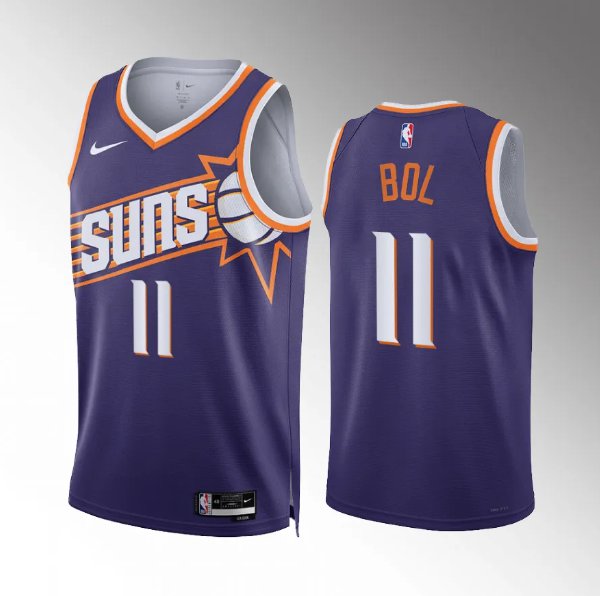 Men's Phoenix Suns #11 Bol Bol Purple Icon Edition Stitched Basketball ...