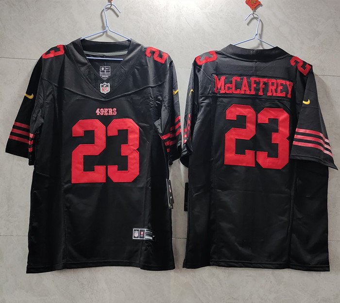 San Francisco 49ers #23 Christian McCaffrey Black 2023 F.U.S.E. Vapor ...
