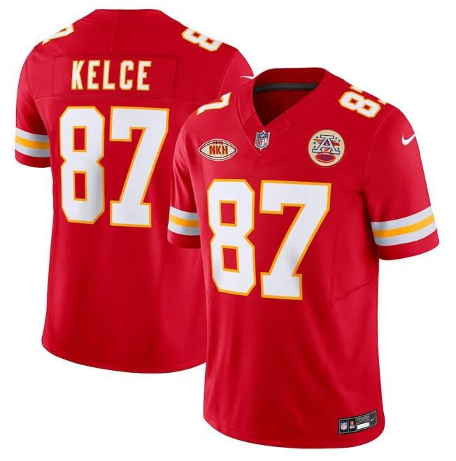 Kansas City Chiefs #87 Travis Kelce Red 2023 F.U.S.E. With "NKH" Patch ...