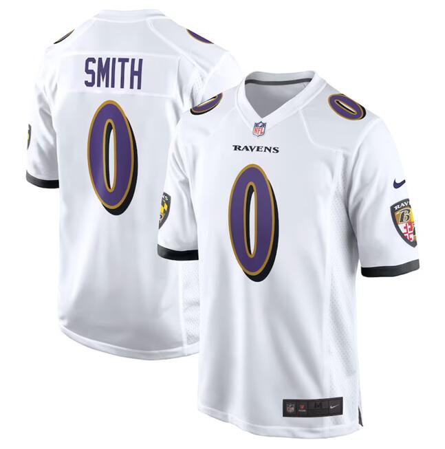 Baltimore Ravens #0 Roquan Smith White Stitched Football Jersey