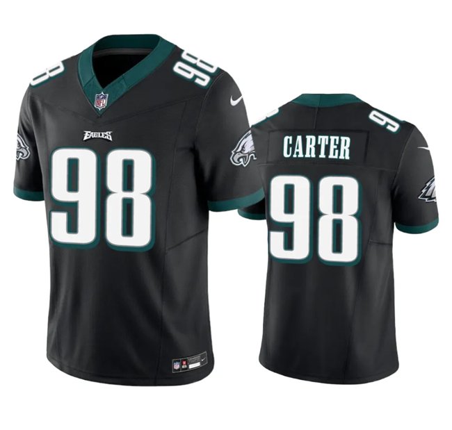 Philadelphia Eagles #98 Jalen Carter Black 2023 F.U.S.E. Vapor Limited ...