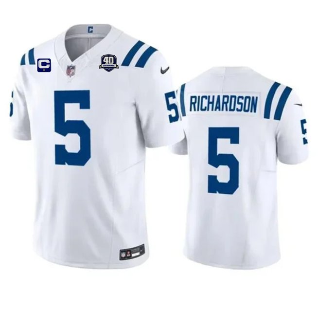 Colts #5 Anthony Richardson White 2023 F.U.S.E. 40th Anniversary With C ...