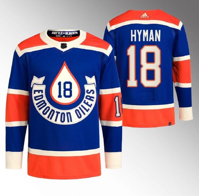 Edmonton Oilers #18 Zach Hyman 2023 Royal Heritage Classic Primegreen ...