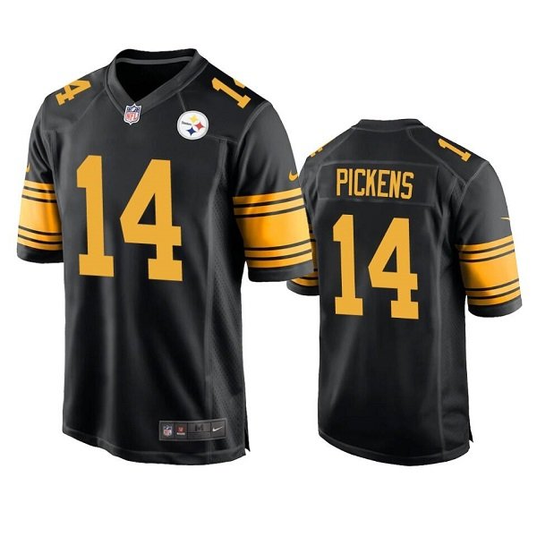 Pittsburgh Steelers #14 George Pickens Black Color Rush Stitched ...