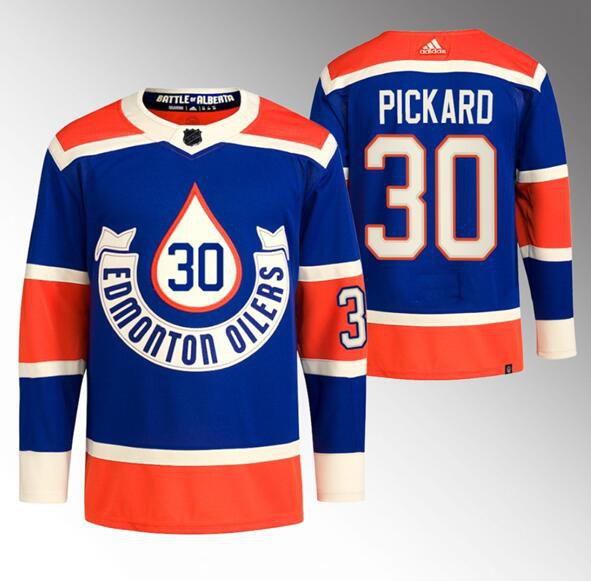 Edmonton Oilers #30 Calvin Pickard 2023 Royal Heritage Classic ...