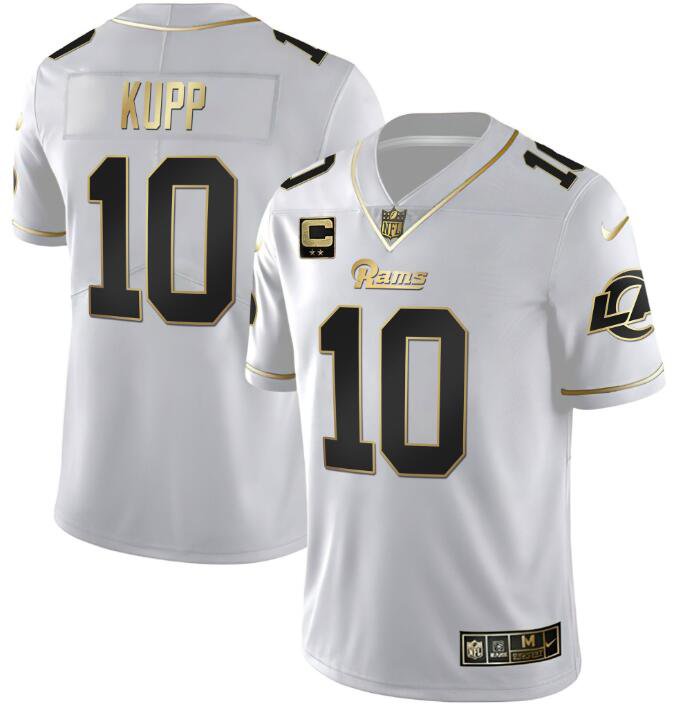 Men's Los Angeles Rams #10 Cooper Kupp White Gold With C Patch Vapor ...