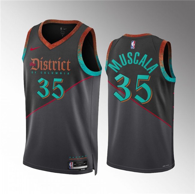 Men's Washington Wizards #35 Mike Muscala Black 2023/24 City Edition ...