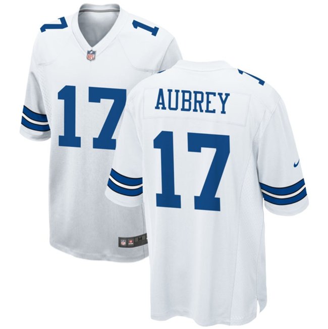Dallas Cowboys #17 Brandon Aubrey White Stitched Football Jersey