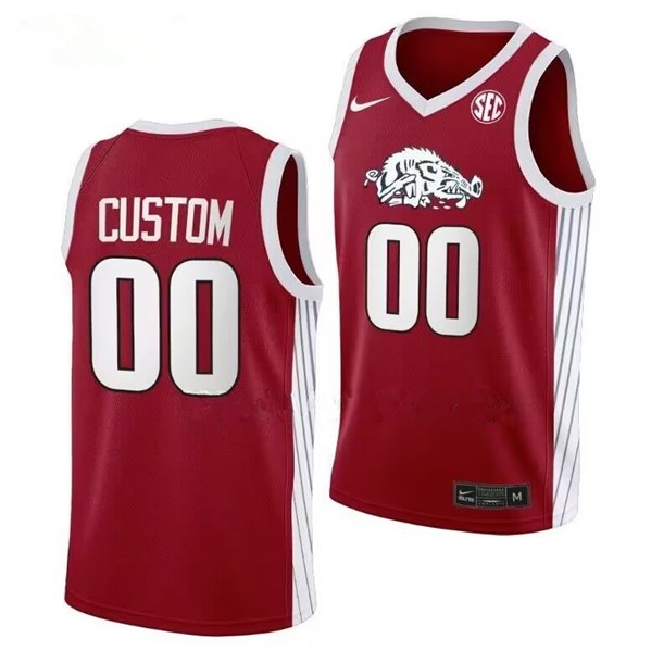 Arkansas Razorbacks ACTIVE PLAYER Custom Red 2023 Stitched Basketball ...