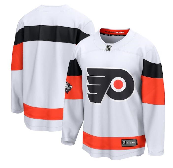 Philadelphia Flyers Custom White 2024 Stadium Series Breakaway Stitched Hockey Jersey