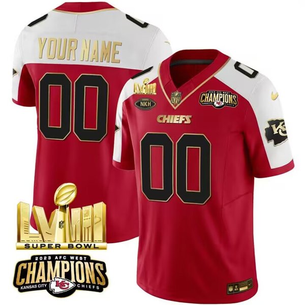 Custom Chiefs Red/White F.U.S.E. AFC West Champions Super Bowl LVIII ...