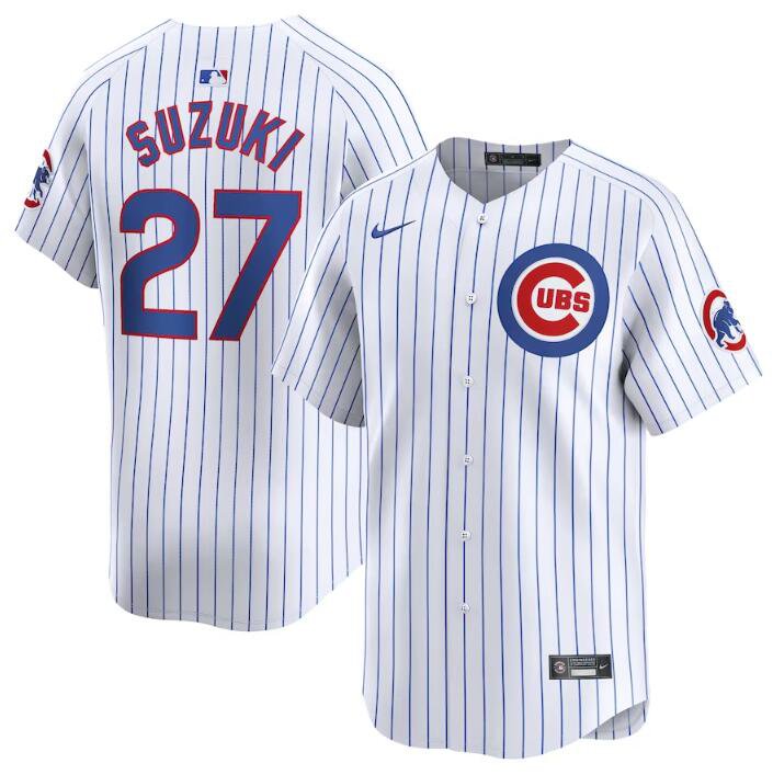 Chicago Cubs #27 Seiya Suzuki White 2024 Home Limited Stitched Baseball ...