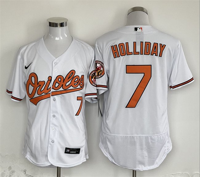 Men's Baltimore Orioles #7 Jackson Holliday White Flex Base Stitched ...