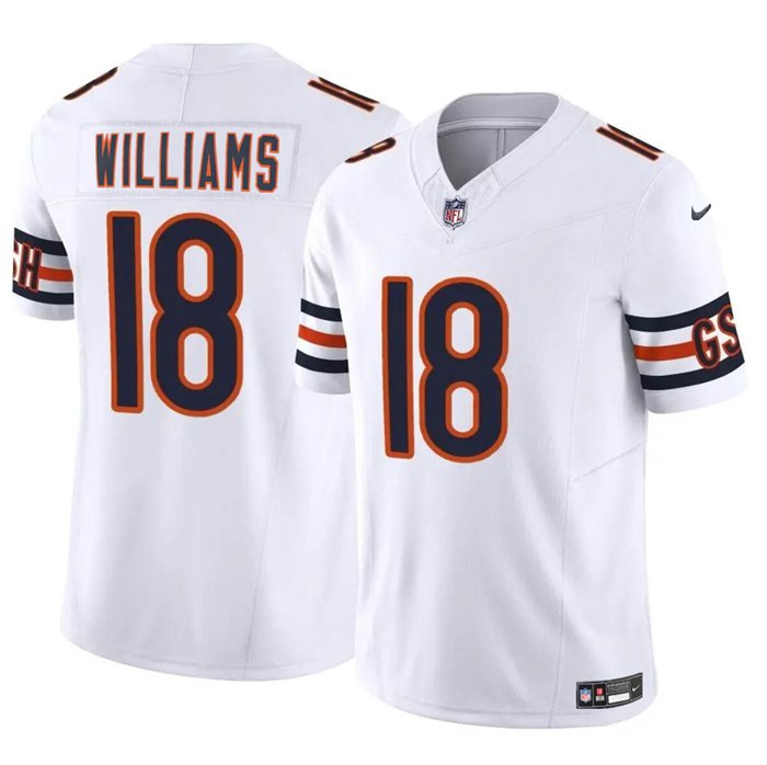 Chicago Bears #18 Caleb Williams White 2024 Draft F.U.S.E. Vapor ...