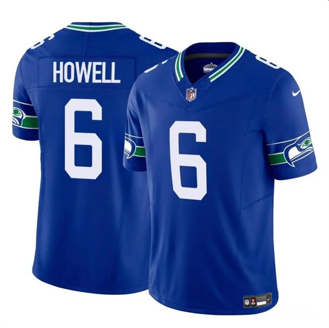 Seattle Seahawks #6 Sam Howell Royal 2023 F.U.S.E. Vapor Throwback ...