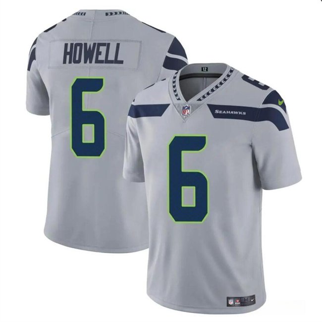 Seattle Seahawks #6 Sam Howell Grey Vapor Limited Stitched Football Jersey