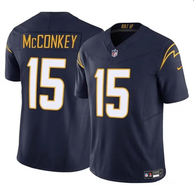 Chargers #15 Ladd McConkey Navy 2024 Draft F.U.S.E. Vapor Limited ...