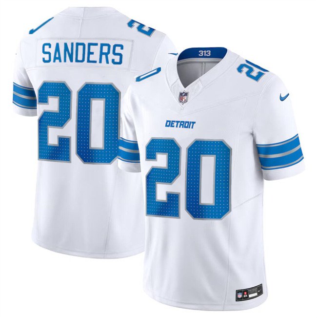 Detroit Lions #20 Barry Sanders White 2024 F.U.S.E. Vapor Limited ...