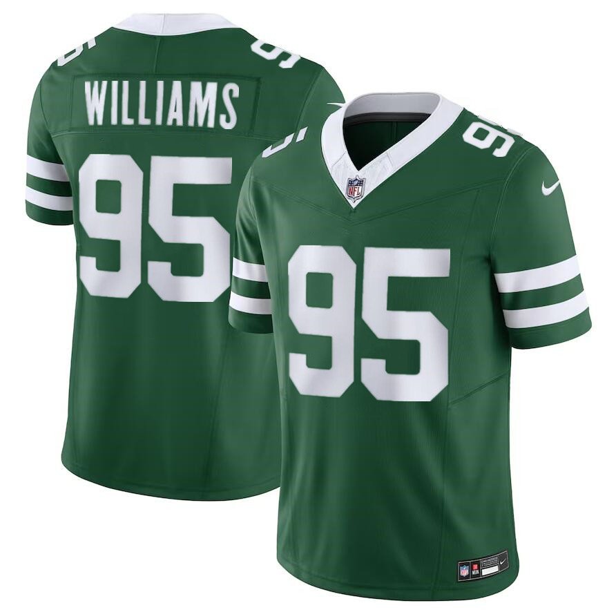 New York Jets #95 Quinnen Williams Green 2024 F.U.S.E. Vapor Limited ...