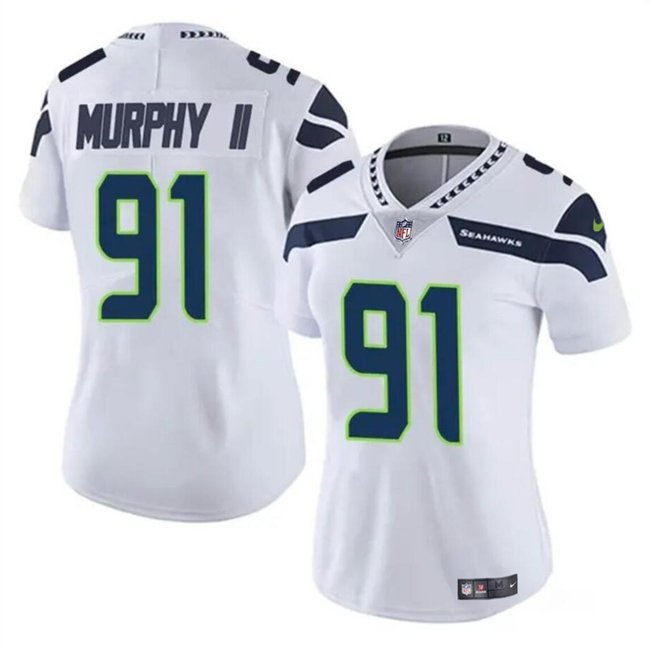 Seattle Seahawks #91 Byron Murphy II White 2024 Draft Vapor Limited ...