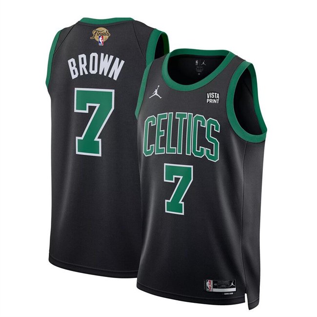 Boston Celtics #7 Jaylen Brown Black 2024 Finals Statement Edition ...