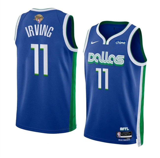 Dallas Mavericks #11 Kyrie Irving Blue 2024 Finals City Edition ...