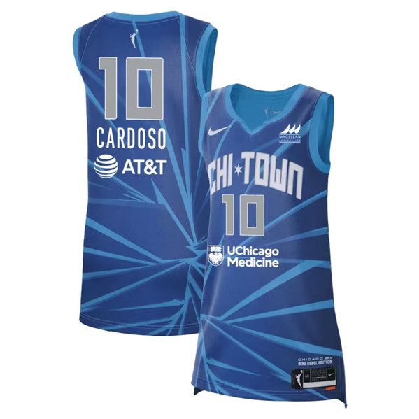 Chicago Sky #10 Kamilla Cardoso Sky Blue 2024 Rebel Edition Stitched ...