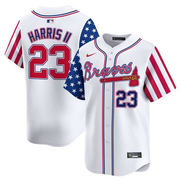 Braves #23 Michael Harris II White 2024 Independence Day Vapor Limited ...
