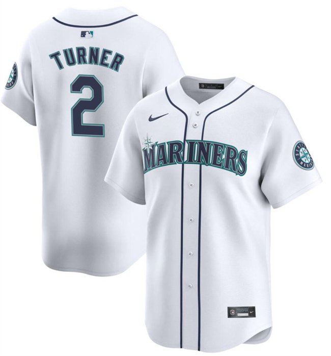 Seattle Mariners #2 Justin Turner White 2024 Home Limited Stitched jersey