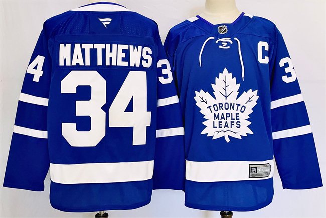 Toronto Maple Leafs #34 Auston Matthews Blue 2024-25 With C Patch ...